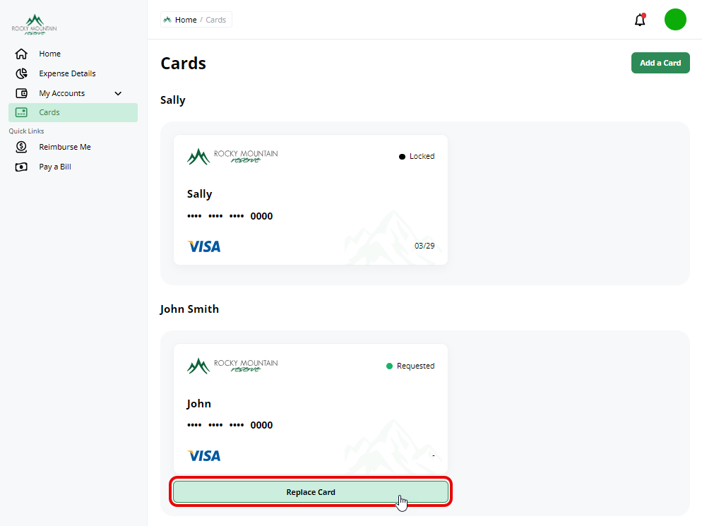 Order a Debit Card for a Dependent – Rocky Mountain Reserve